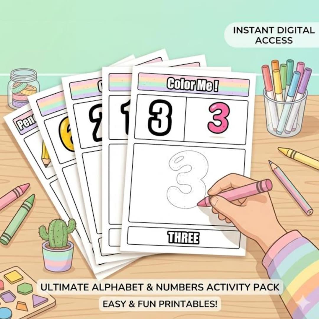Number Coloring Pages 0–9 Printable Preschool Kindergarten Worksheets ...