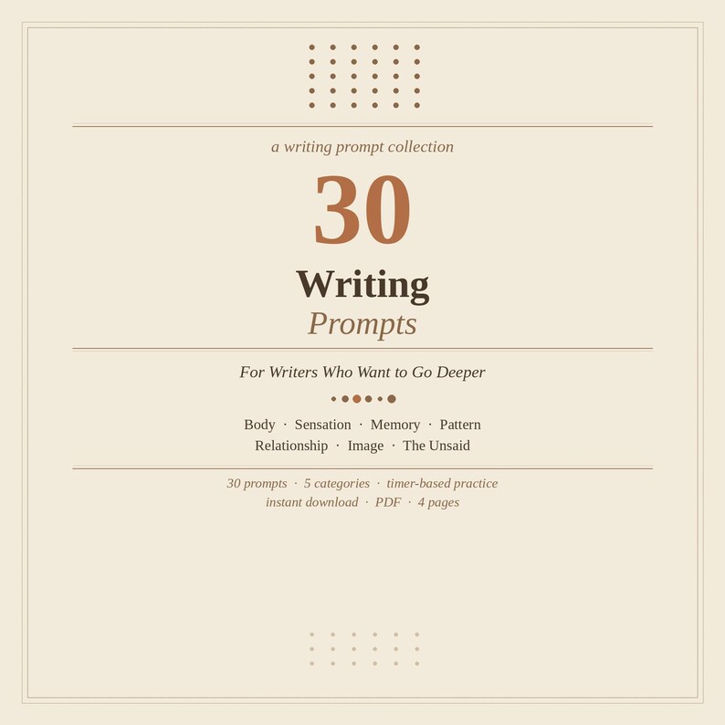 30 Writing Prompts: Deep Journal Prompts for Writers. Printable PDF ...
