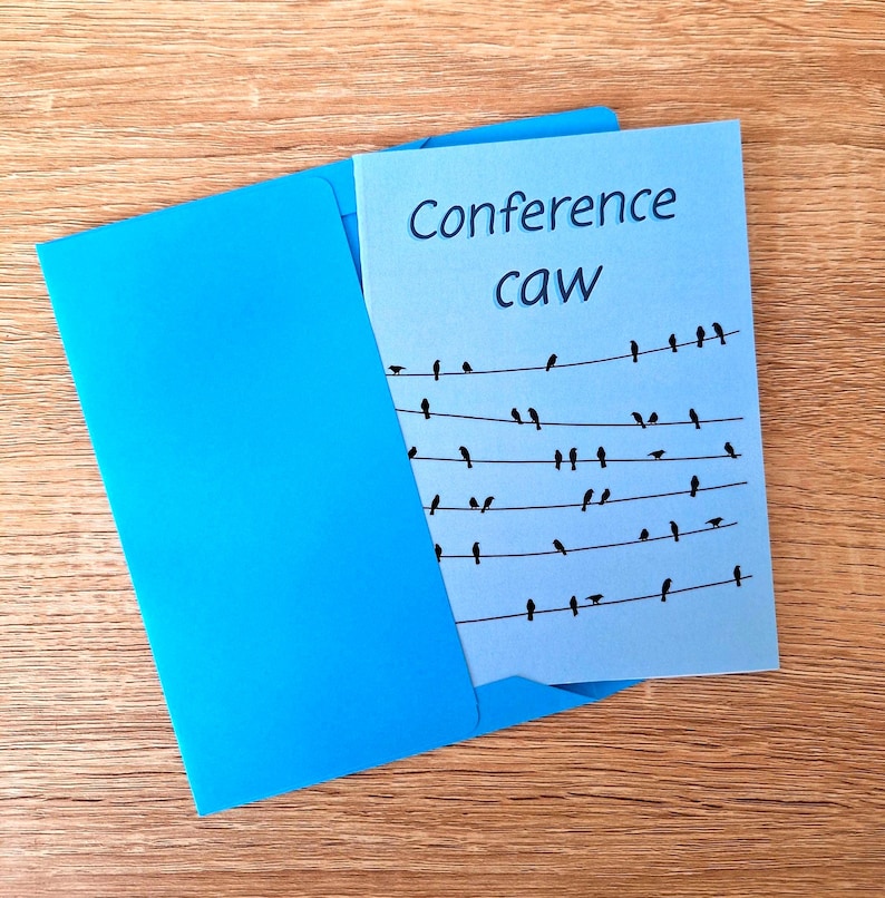 Funny Office Bird Card | Conference Caw Greeting Card (blank Inside ...