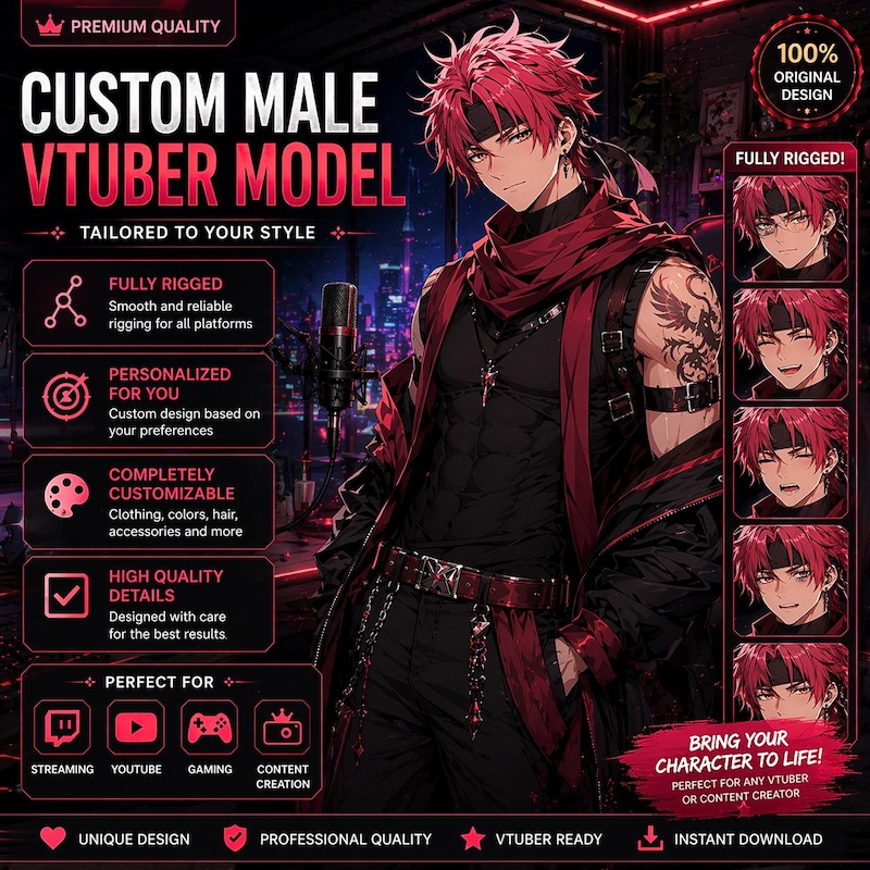 Femboy Vtuber Model - Etsy