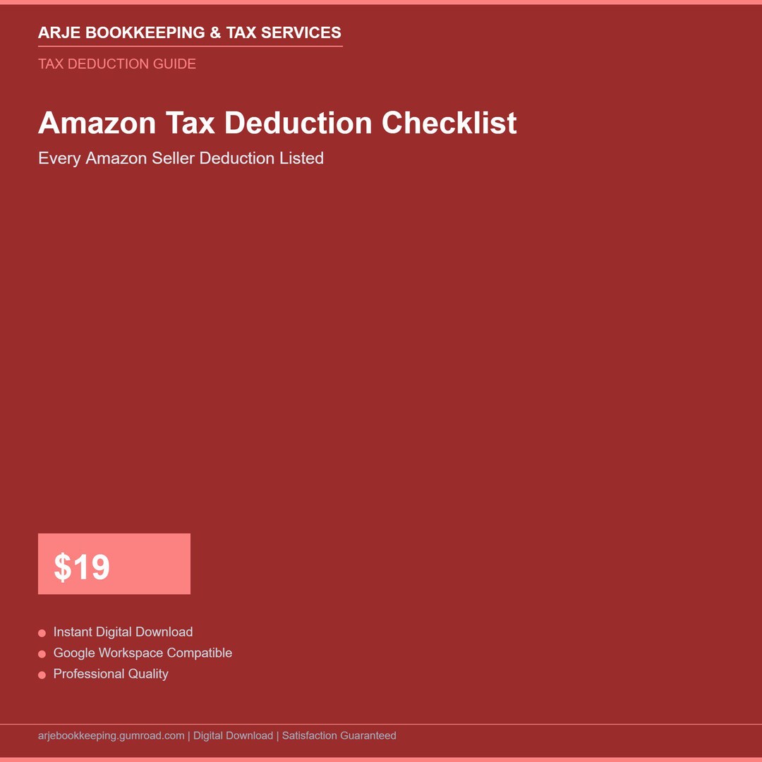 Amazon Seller Tax Deduction Checklist Schedule C Write Offs FBA Self ...