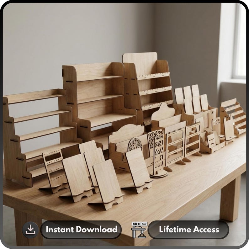 200+ Laser Cut Stands Bundle | Display Stand SVG | Phone Stand DXF for ...