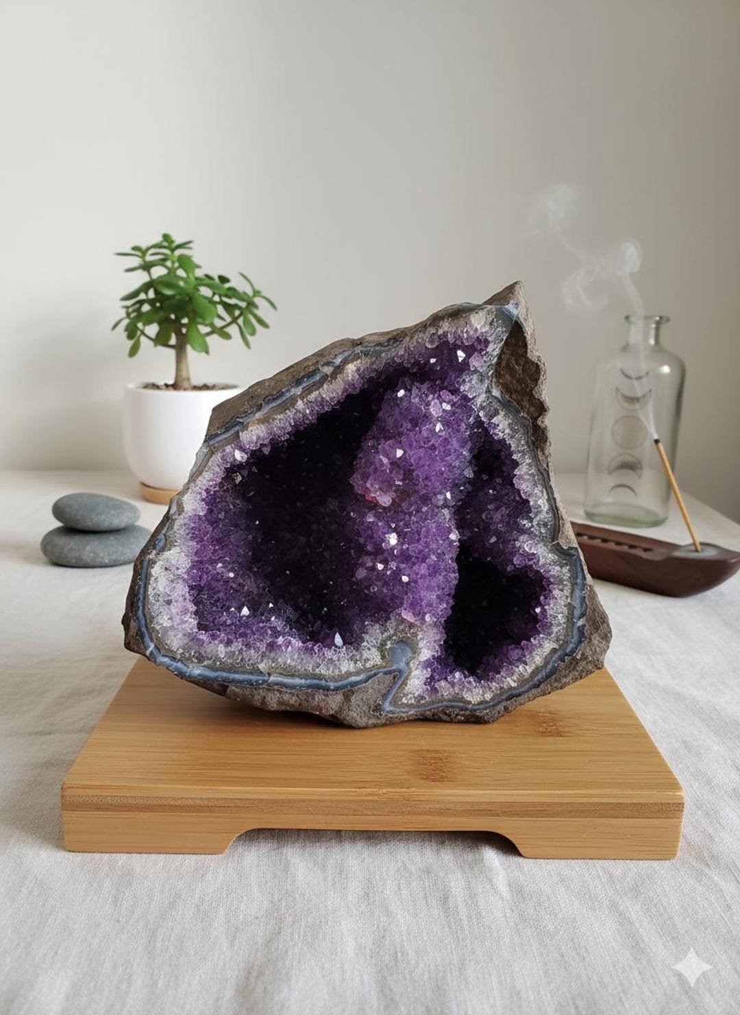 Deep Purple Amethyst Geode Cluster – Natural Cathedral Specimen (3.05 ...