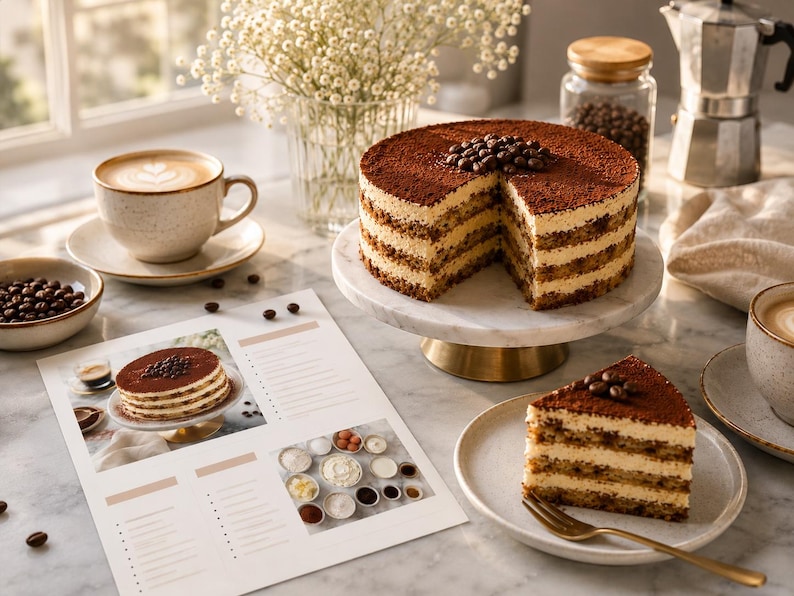 Tiramisu Cake Recipe Pdf, Instant Download, Coffee Mascarpone Dessert ...