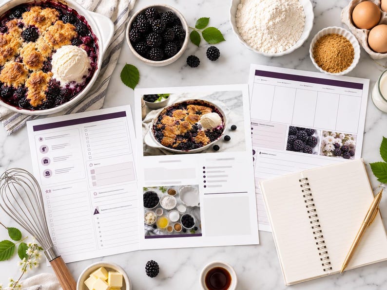 Blackberry Cobbler Recipe Pdf, Instant Download, Southern Style Dessert ...