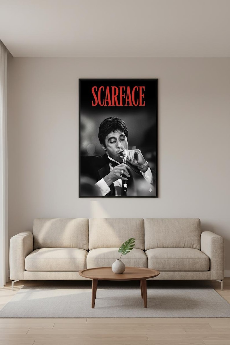 Scarface Movie Poster, Cinematic Gangster Film Canvas Art, Modern Home ...