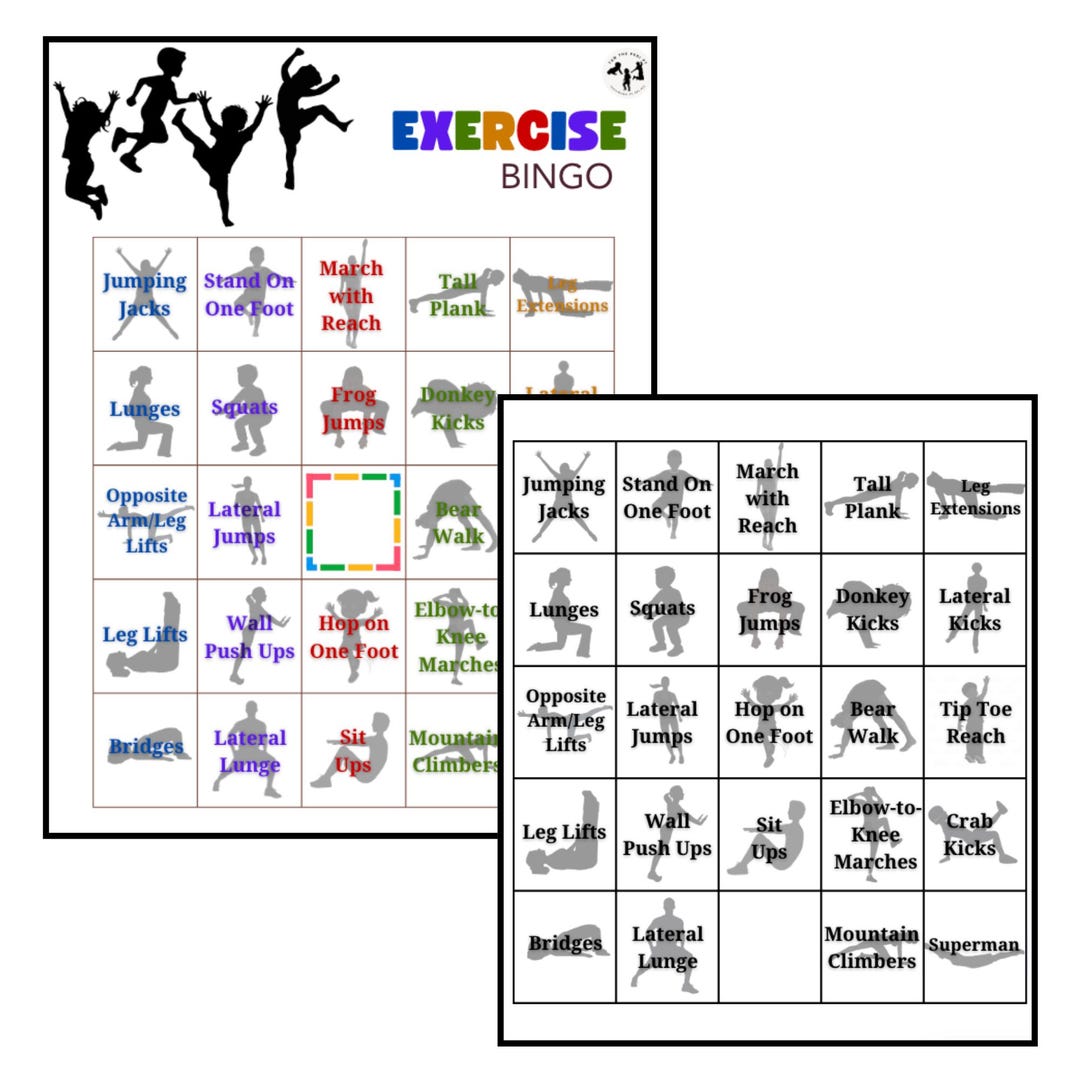 Exercise Bingo Printable | Gross Motor Skills Activities, Classroom ...