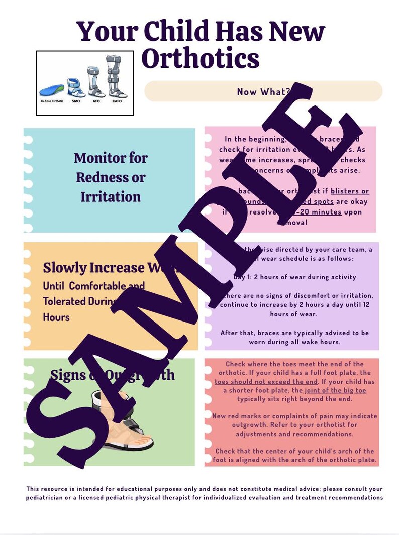 Pediatric Bracing | AFO SMO Orthotics | Handouts, Education, Wear ...