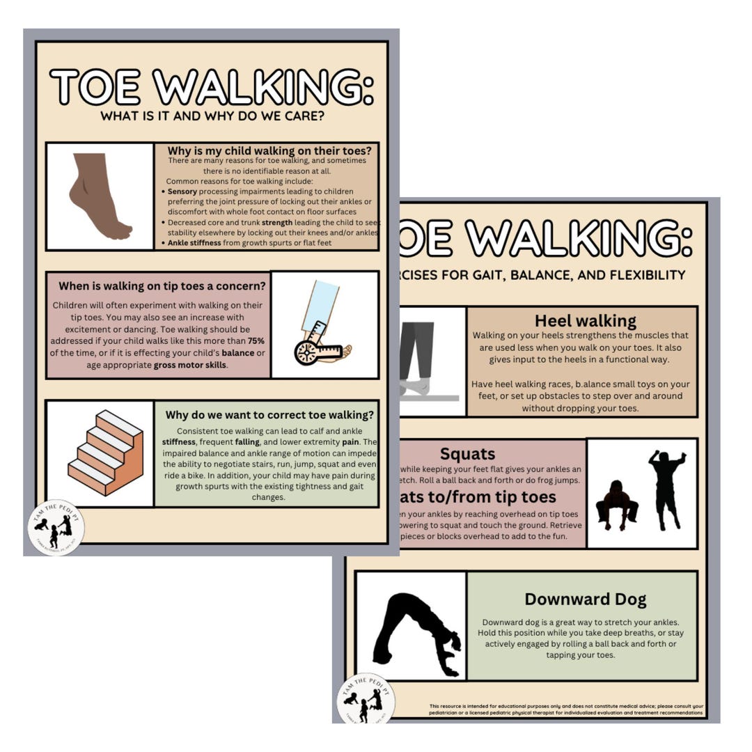 Pediatric Toe Walking Exercises + Information | Occupational Physical ...