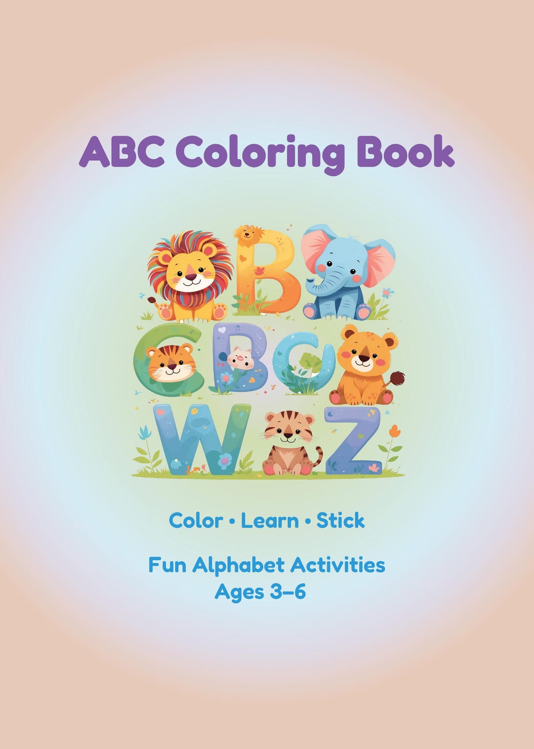 ABC Coloring Book Printable, Alphabet Activity Book for Kids, A-Z ...