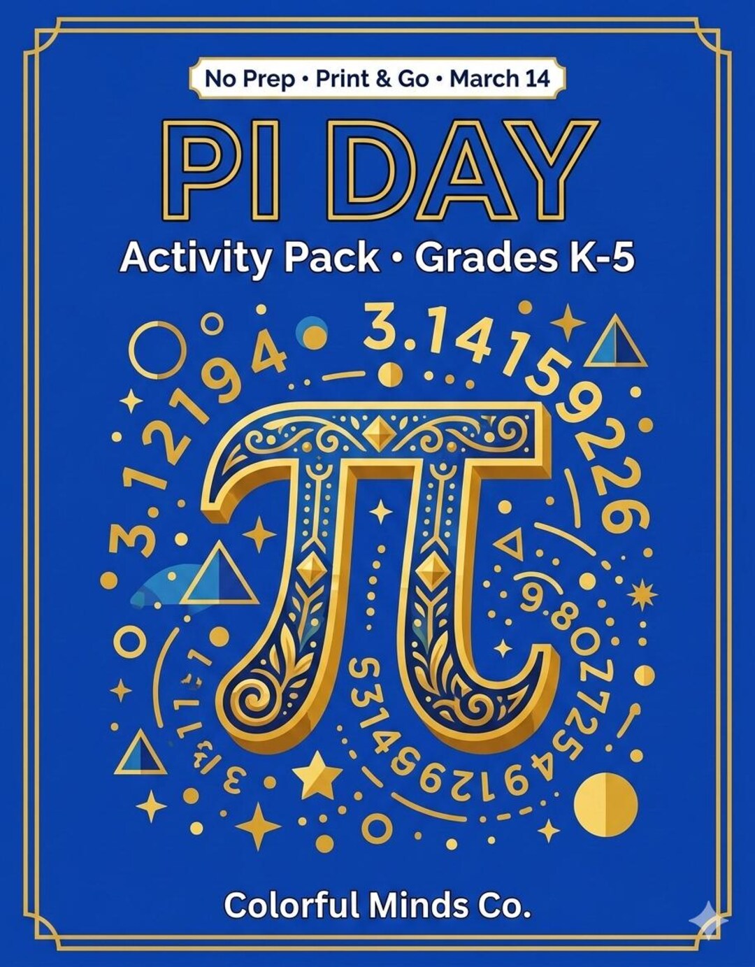 Pi Day Activity Bundle | 9 Printable Activities |grades K-5 | Instant ...