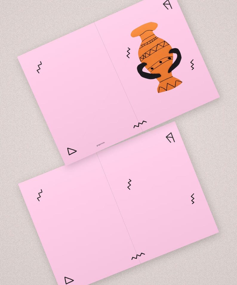 Greek Art Birthday Card, Printable Ancient Greece Amphora, Original ...