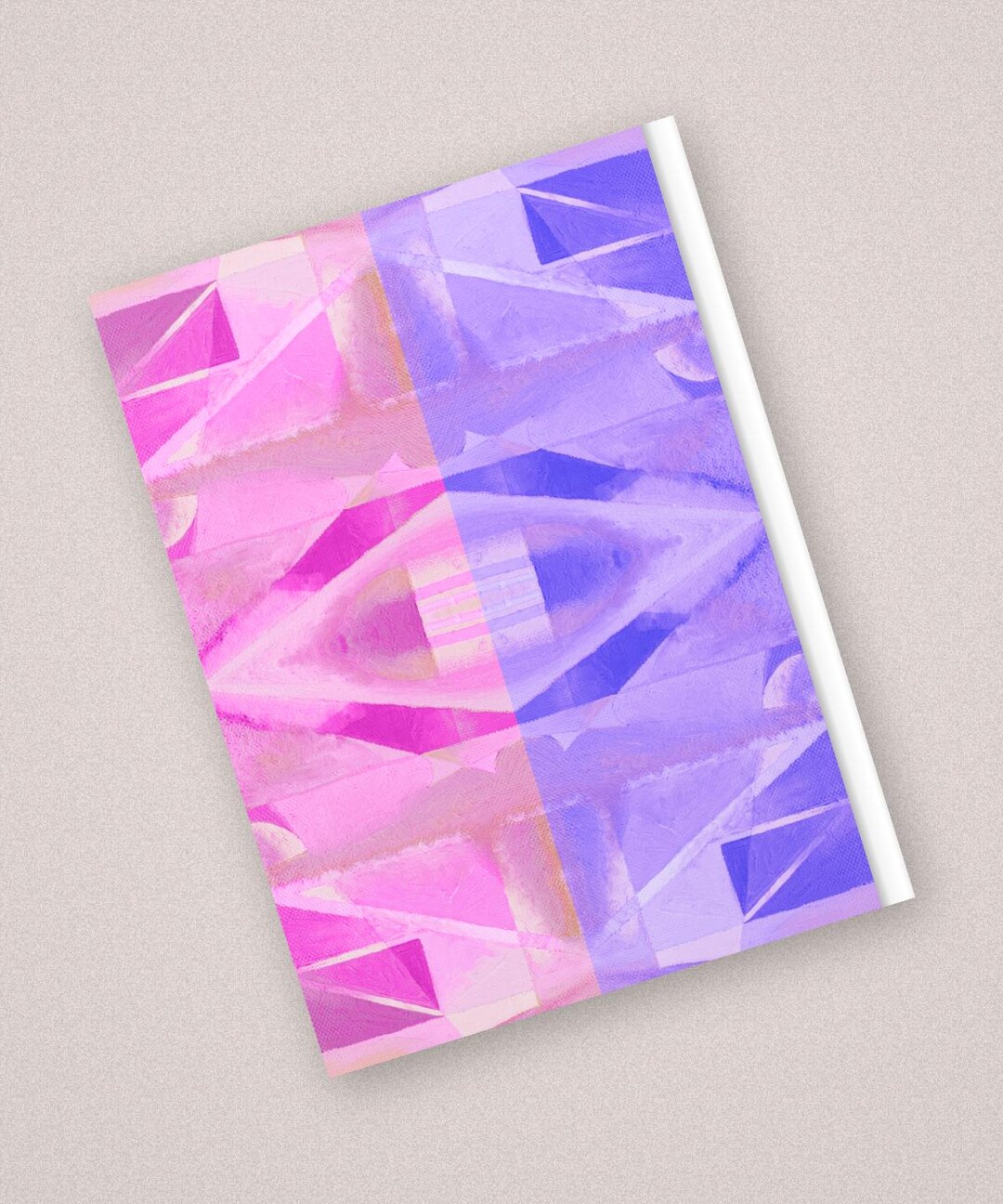 Abstract Crystal Birthday Card, Pink Purple Geometric Art, Instant ...