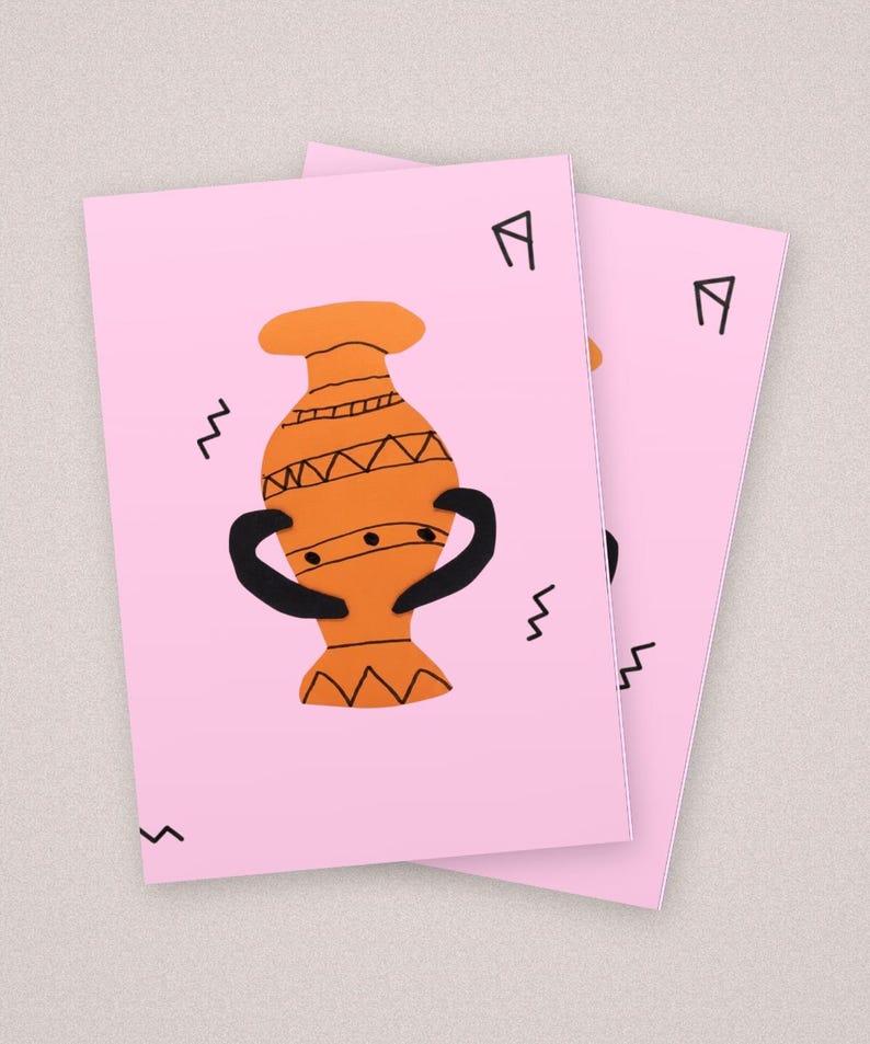 Greek Art Birthday Card, Printable Ancient Greece Amphora, Original ...