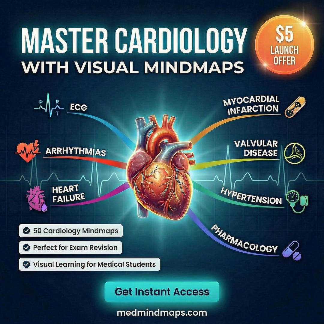 Cardiology Mind Maps Pdf | 50 High-yield Visual Revision Notes for ...