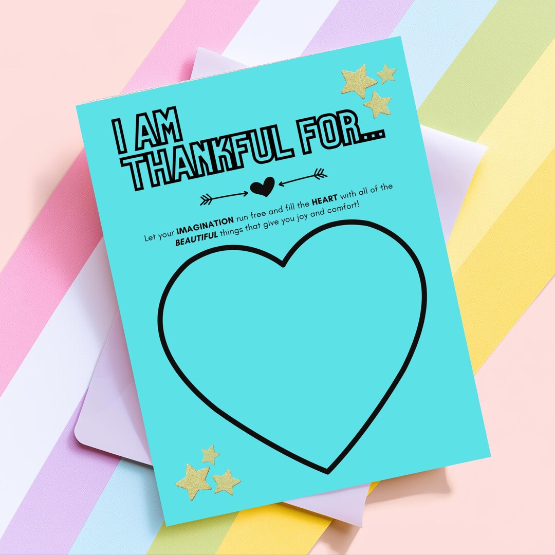 I Am Thankful for | Gratitude & Reflection Worksheet for All Ages - Etsy