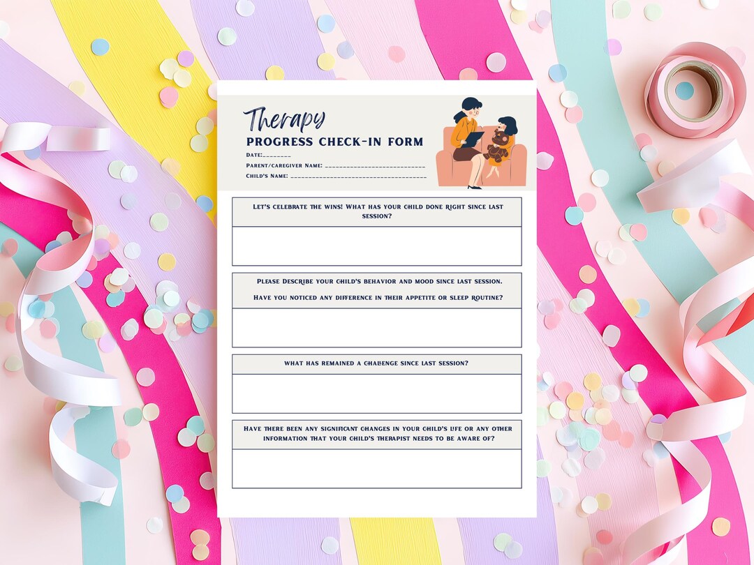 Children's Therapy Progress Template | Strengths-based Check in Form ...