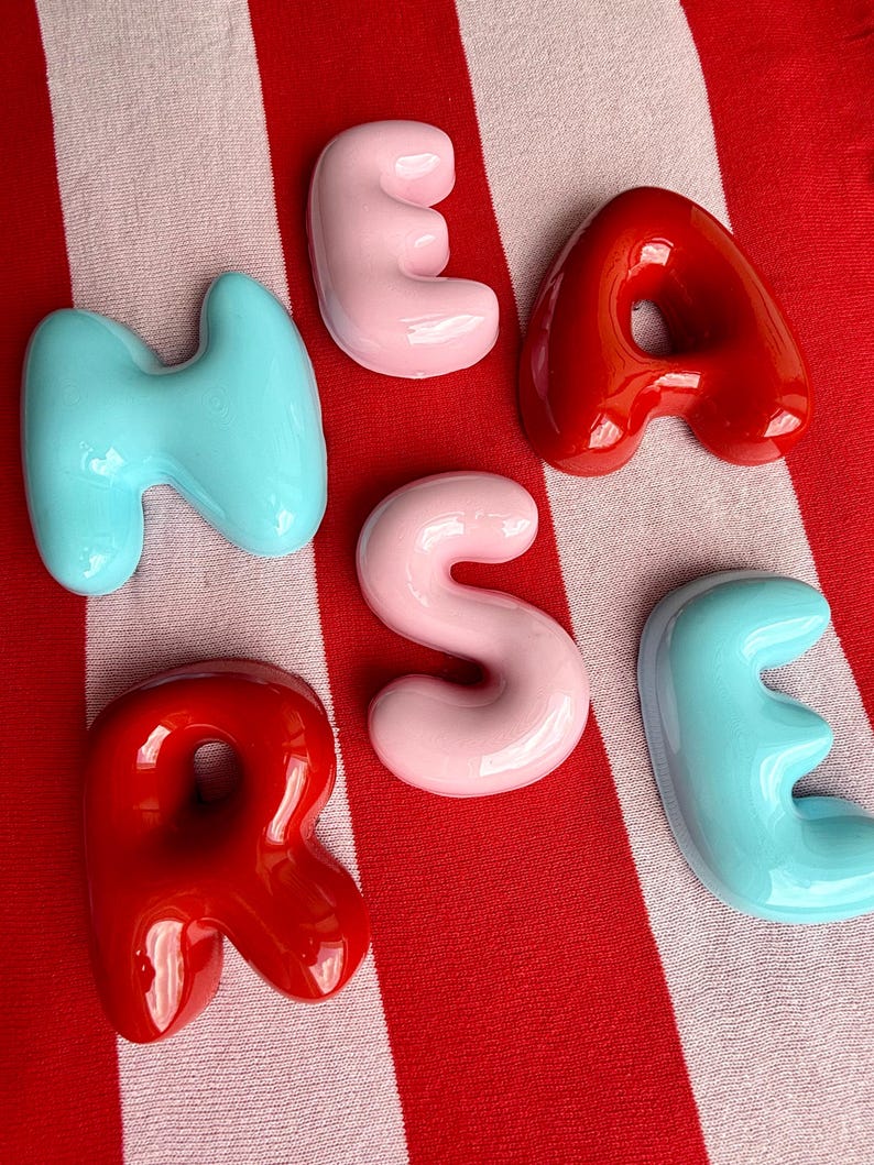 Bubble Letters in Ceramic Look – Personalized Names, Numbers & Symbols ...