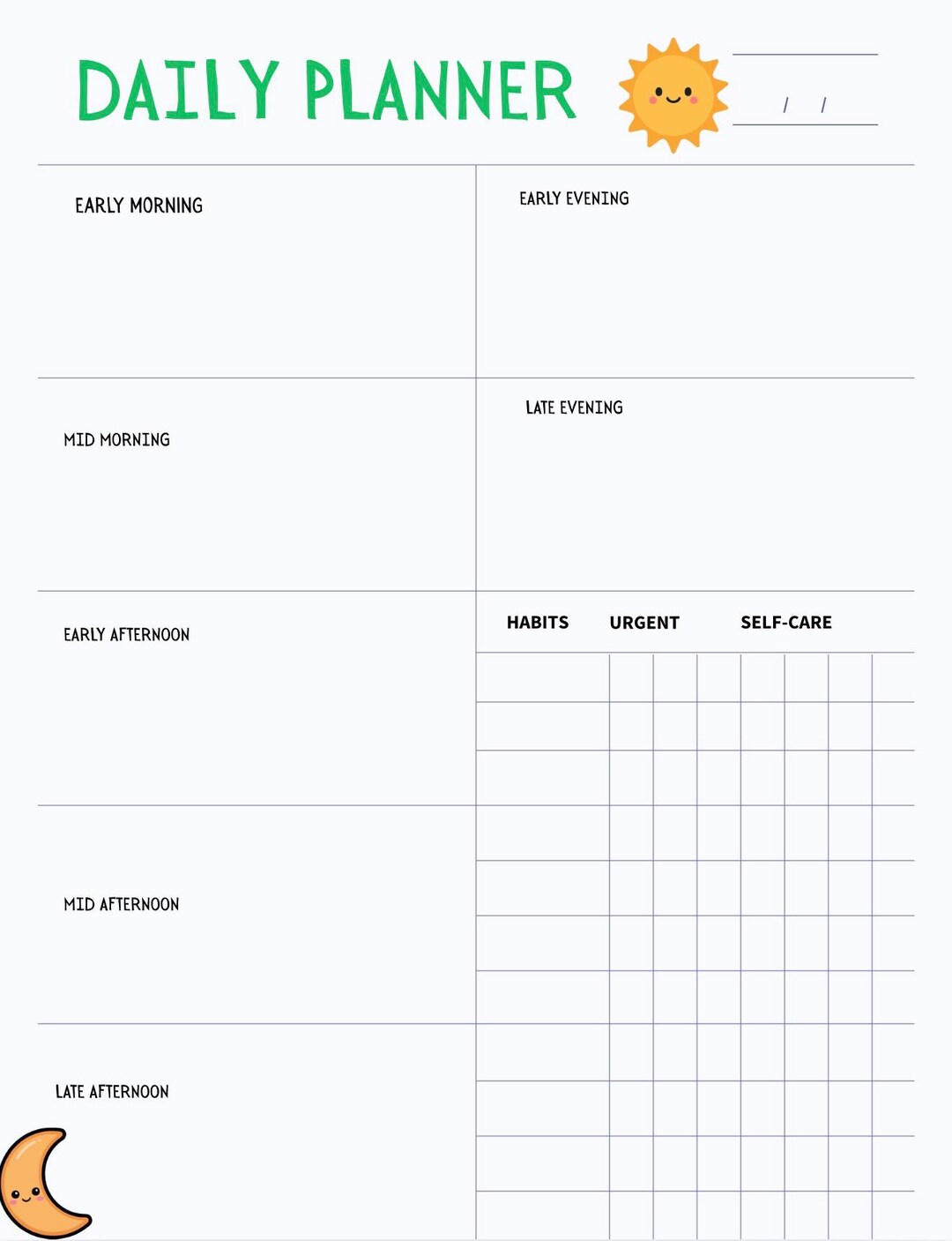 Daily Planning Sheet - Etsy