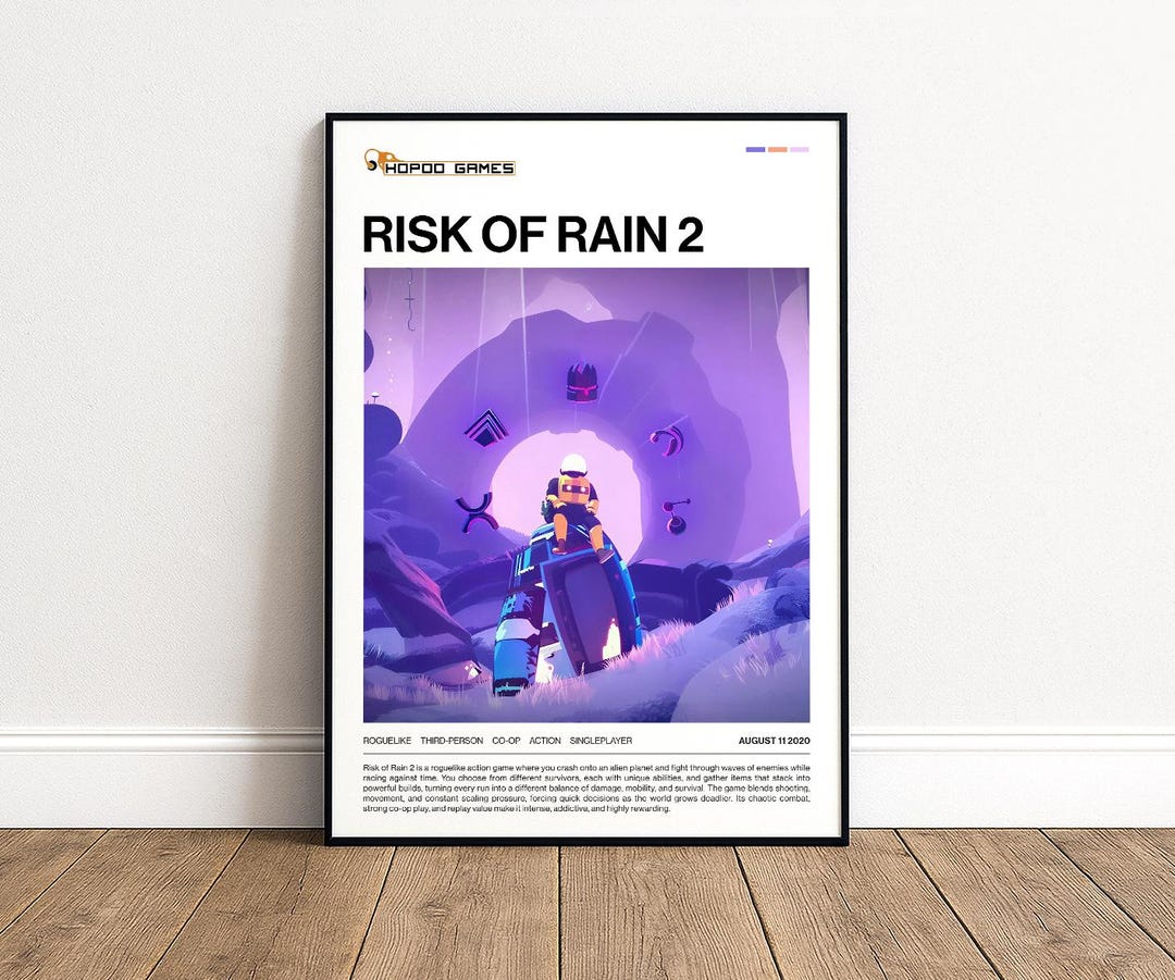 Risk of Rain 2 Poster Minimalist, Petrichor V Wall Art, Roguelike ...