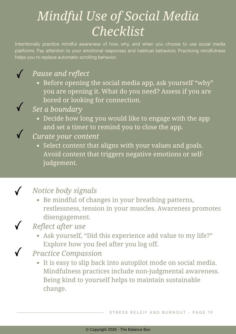 Digital Detox Worksheets (printable Download) - Etsy