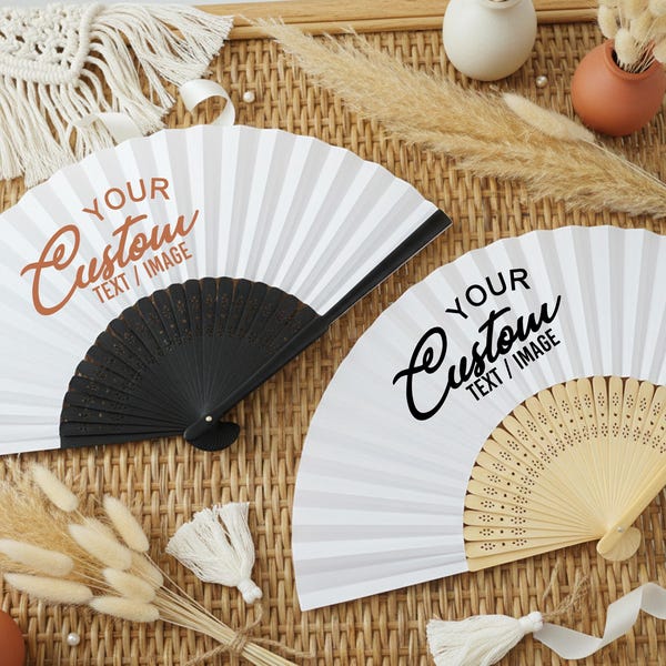 Hand Fan With Custom Logo - Etsy