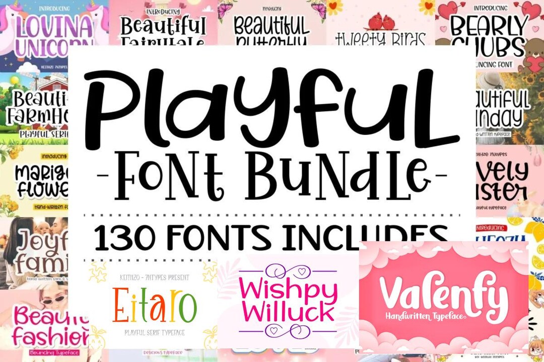 Creative Font Bundle, Playful Hand-drawn Styles (130 Unique Fonts) - Etsy