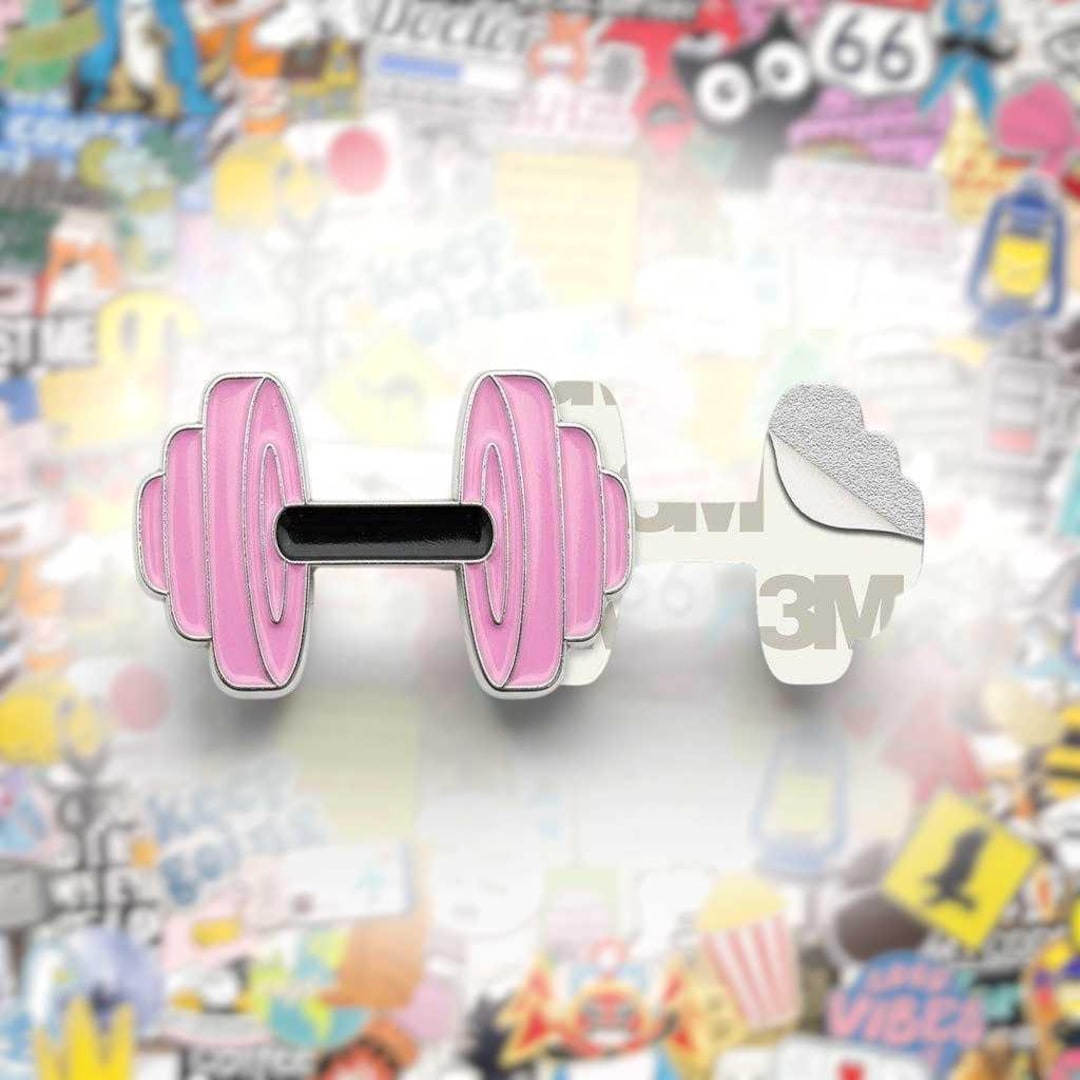 Pink Dumbbell Metal Phone Sticker With 3M Sticky Backing - Etsy
