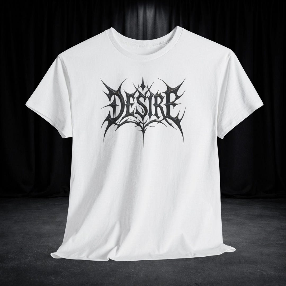 Desire Tribal Logo T-shirt | Gothic Metal Typography - Etsy