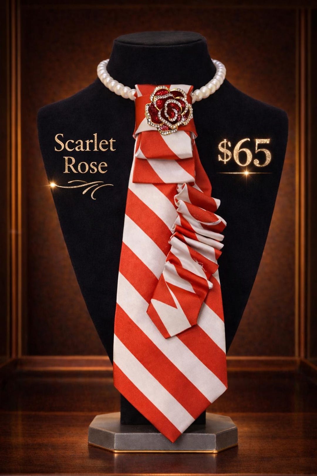 Scarlet Rose Statement Tie | Junk Tie | Elegant Fashion | Luxury ...