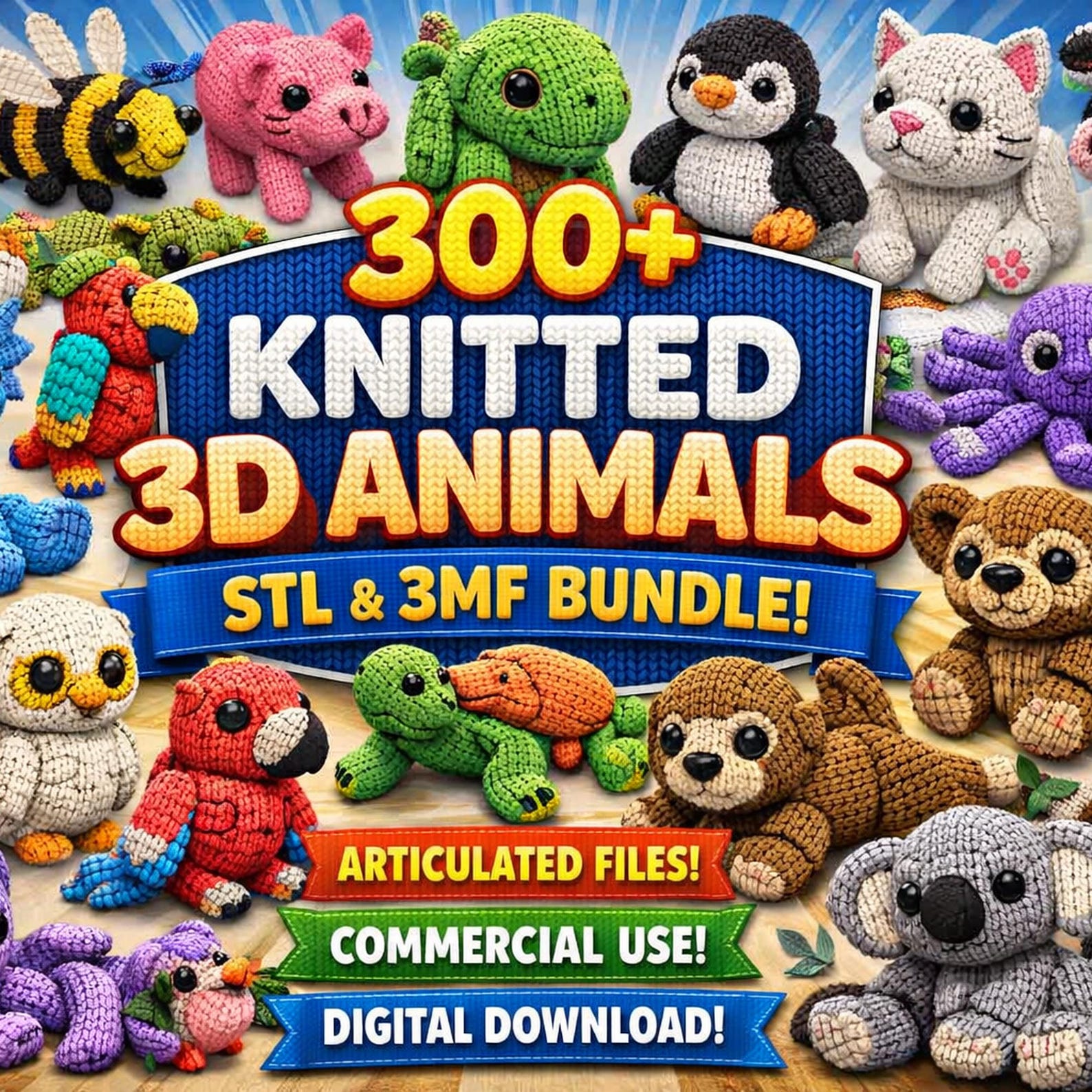 300+ Knitted Articulated Animals STL Bundle (commercial Use) - Etsy ...