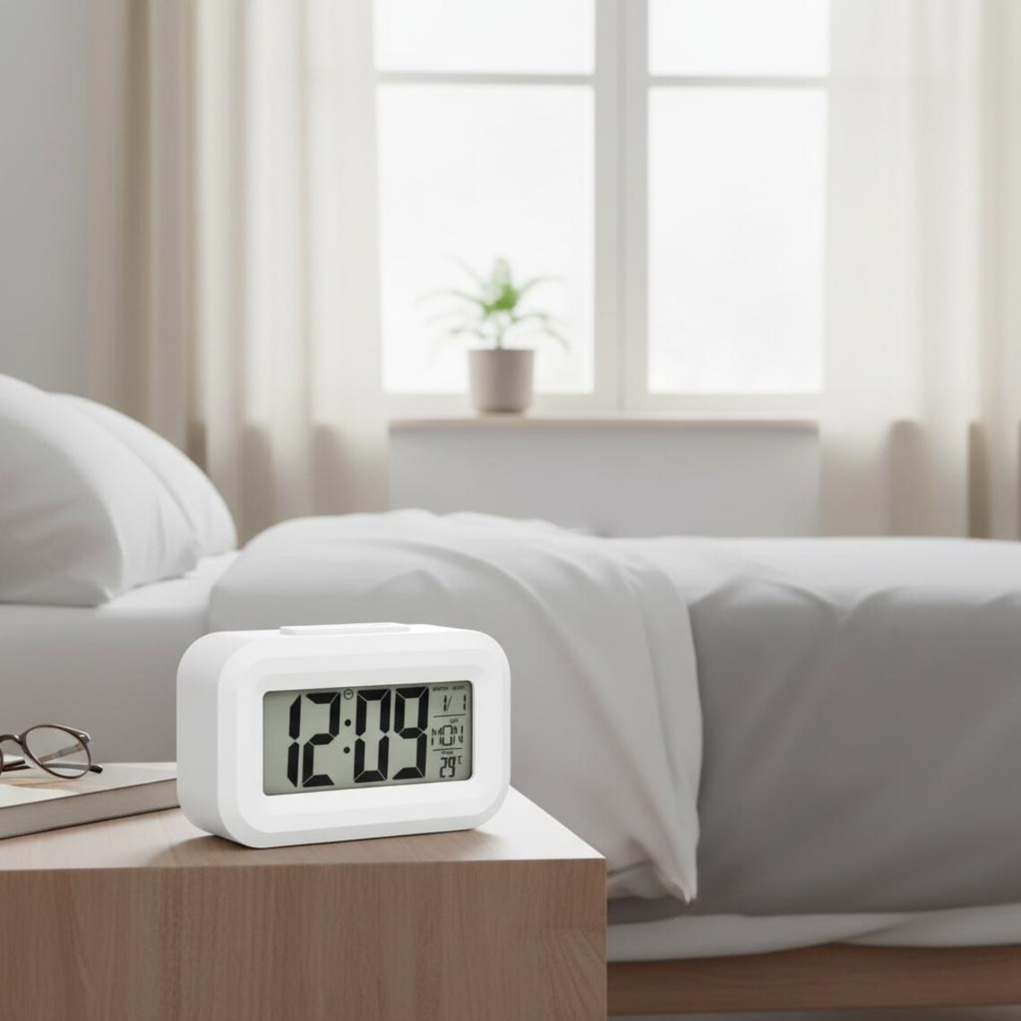 Mini Digital Alarm Clock – Silent, Bedside, With Temperature - Etsy
