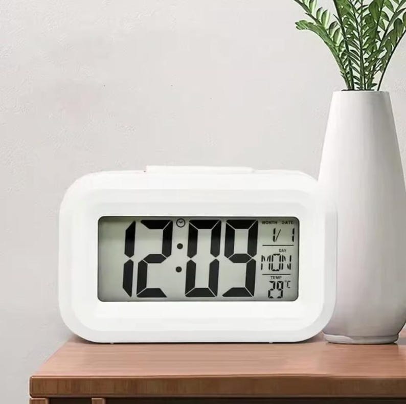Mini Digital Alarm Clock – Silent, Bedside, With Temperature - Etsy