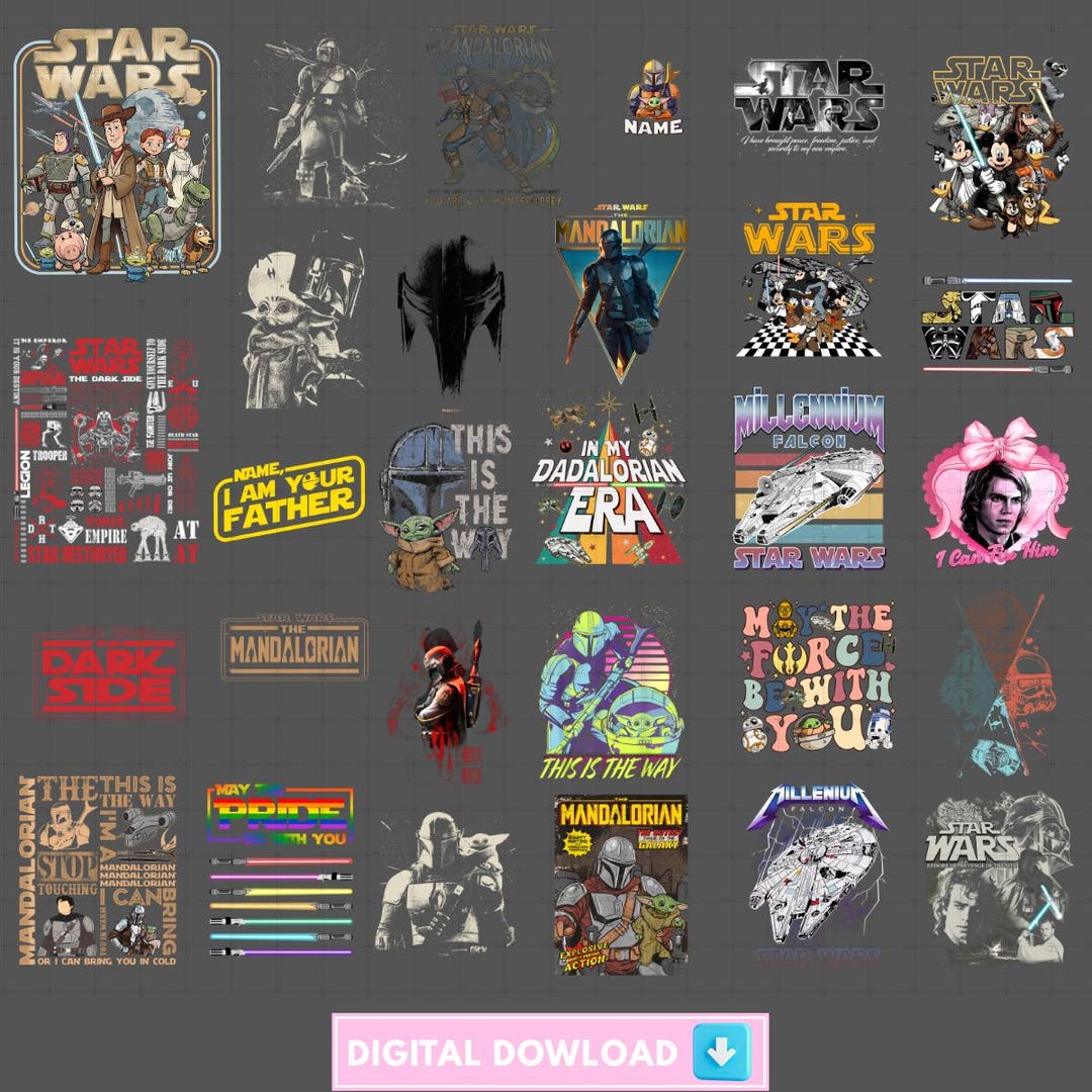 Star Wars PNG Bundle – Space Wars Clipart for Stickers, Party ...