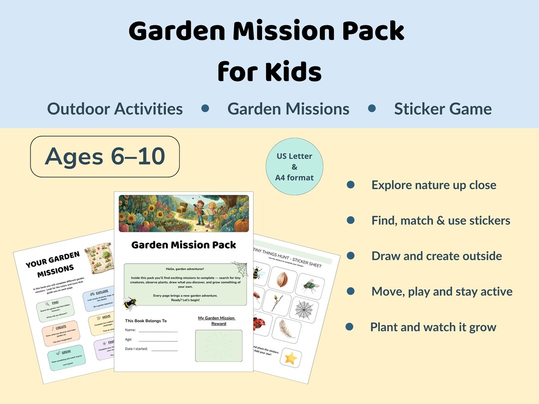 Kids Outdoor Scavenger Hunt, Garden Activity Pack, Nature Worksheets ...