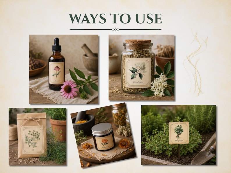 Vintage Herb Labels Printable | Apothecary Jar Stickers | Seed Packet ...