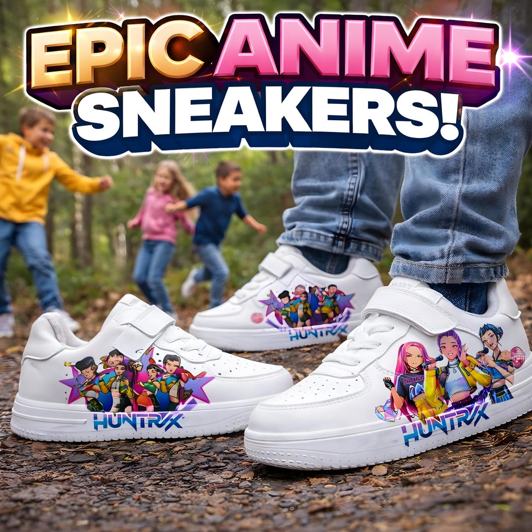 Handmade Demon Hunter Anime Kids Sneakers | Waterproof Custom Shoes - Etsy