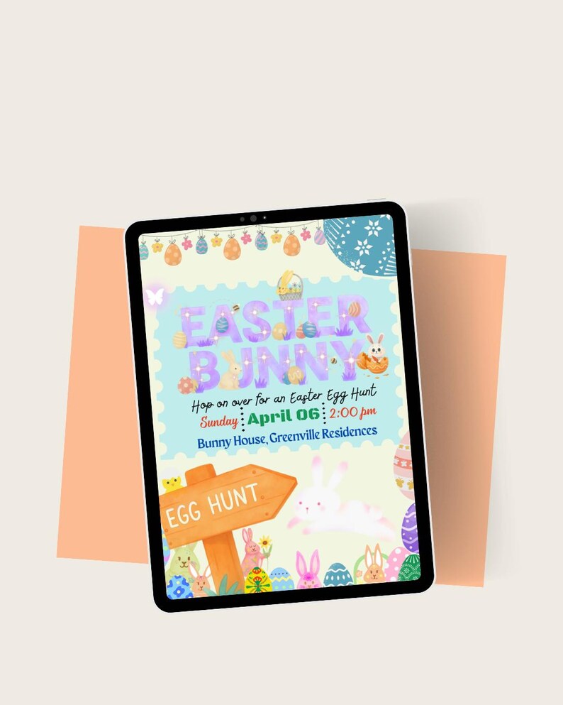 Editable Easter Egg Hunt Invitation Template - Etsy