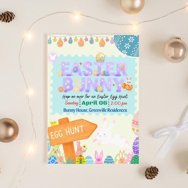 Editable Easter Egg Hunt Invitation Template - Etsy