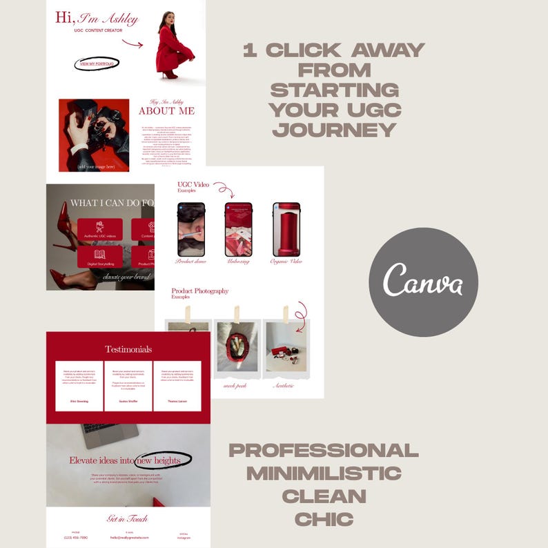 UGC Portfolio Template Canva | Creator Media Kit (digital Download) - Etsy