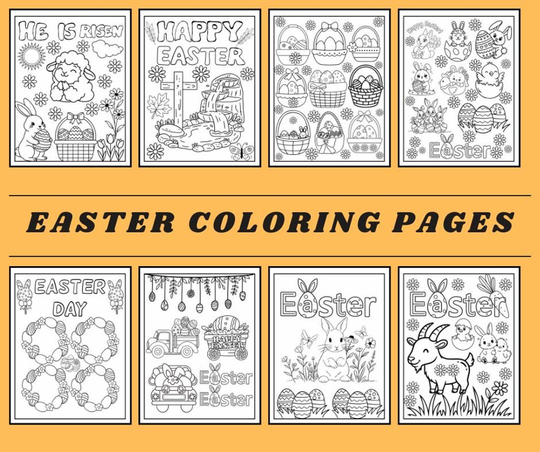 Easter Coloring Pages Bundle, Kids Activities, Printable Fun (digital ...