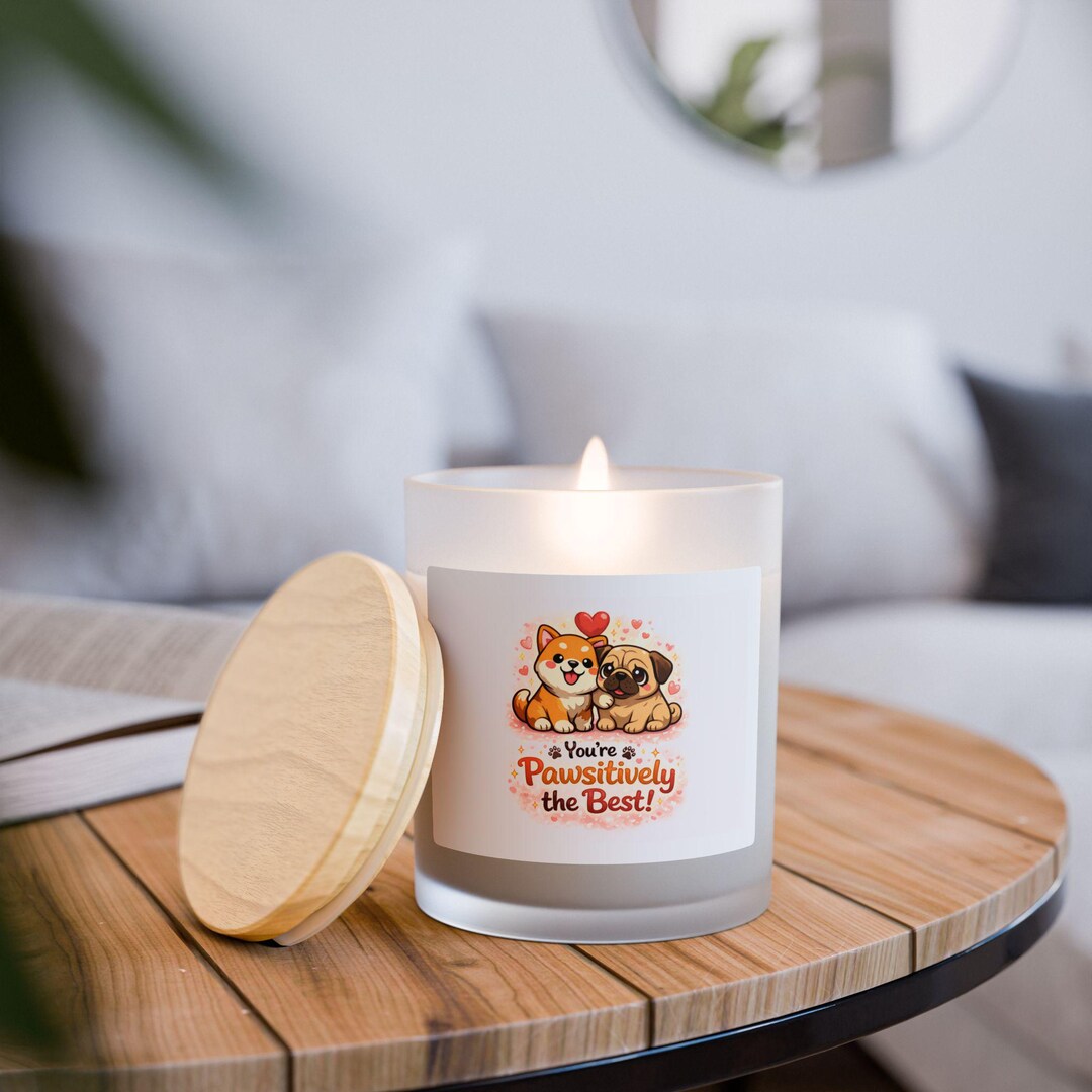 Pawsitively the Best Dogs Frosted Glass Candle Scented Beautiful Love ...
