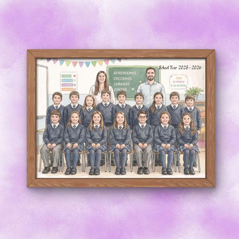 Custom Class Portrait | End of School Year Gift | Classroom Photo ...