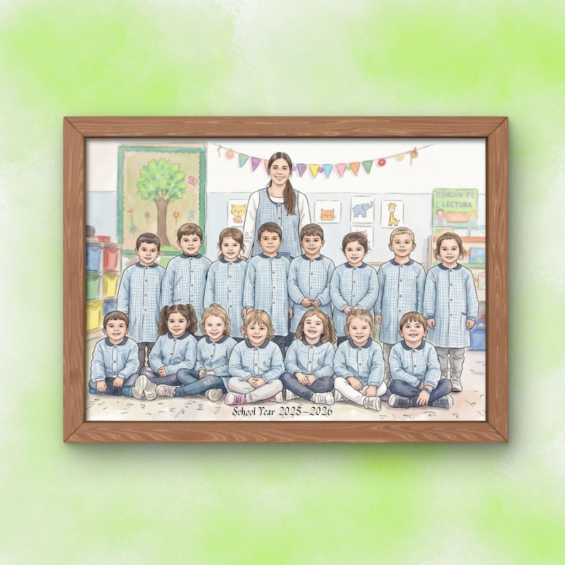 Custom Class Portrait | End of School Year Gift | Classroom Photo ...