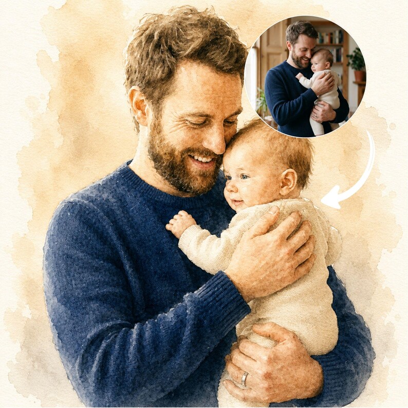 Custom Watercolor Portrait From Photo – Personalized Couple Painting ...
