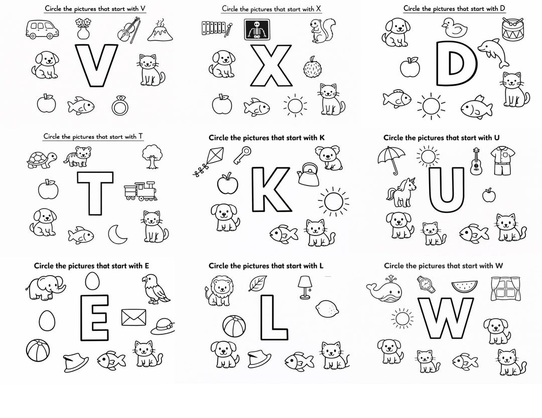 Circle the Picture That Starts With the Given Letter Worksheet ...