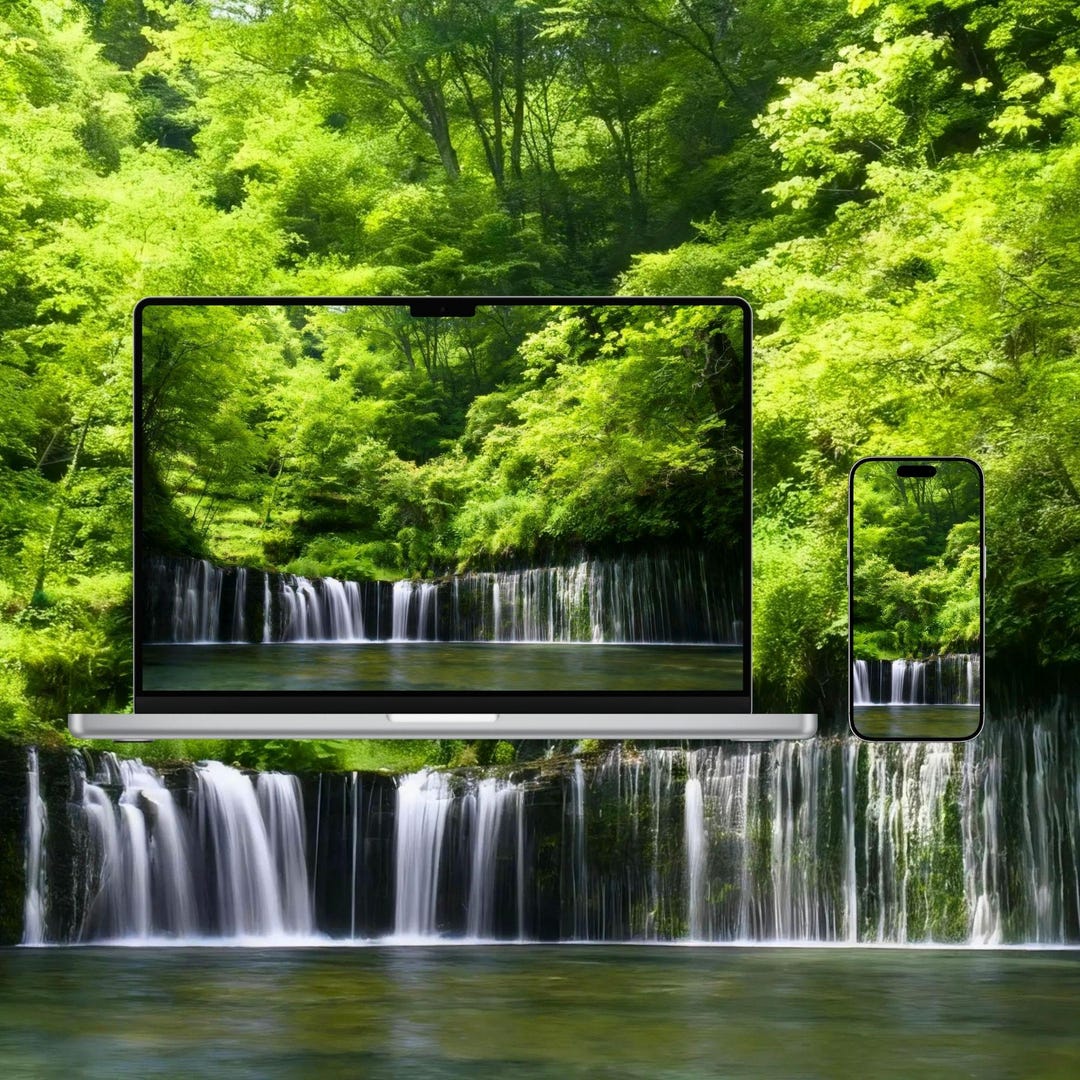 Nature 4K Desktop & 2K Phone Wallpaper Waterfall in Green Paradise 0011 ...