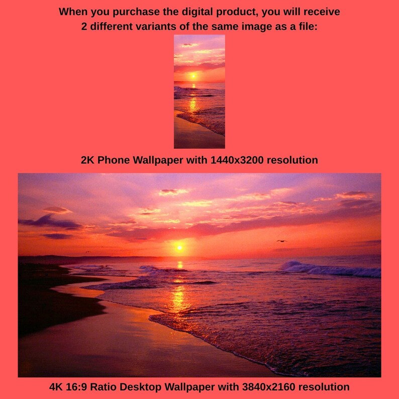 Nature 4K Desktop & 2K Phone Wallpaper Newport Beach Sunrise 0088 - Etsy