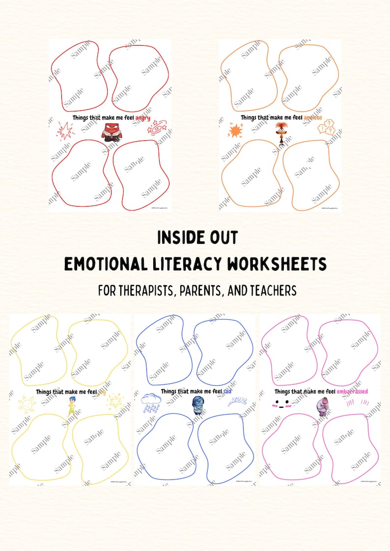 Inside Out Feelings Worksheets for Kids | Emotional Regulation ...