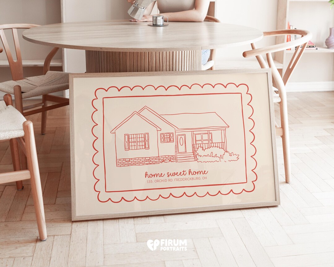 Real Estate Closing Portrait – Custom Doodle Home Illustration ...